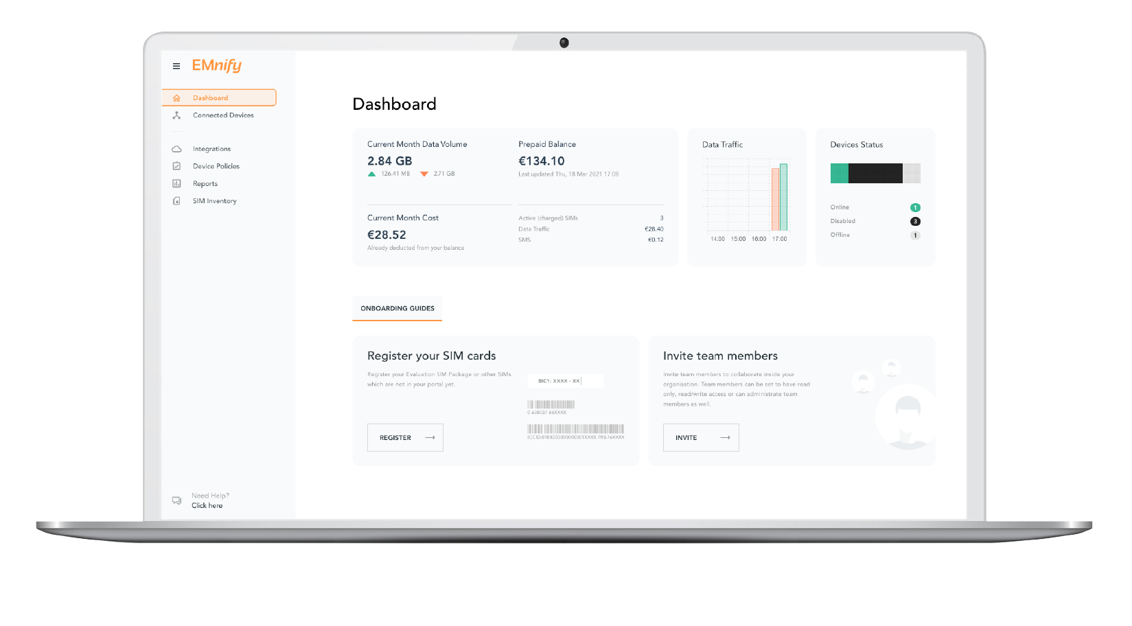 EMnify IoT Monitoring Dashboard | EMnify